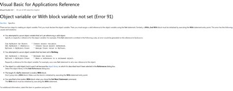 Excel Vba Error Object Variable Or With Block Variable Not Set Stack Overflow