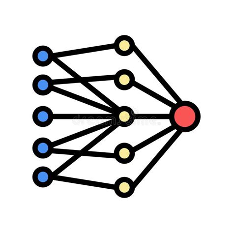 Single Layer Neural Network Color Icon Vector Illustration Stock Vector Illustration Of
