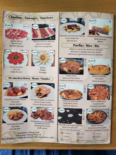 Carta De Postigo 10 Restaurante Y Tapas Sevilla