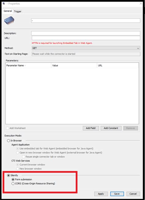 administrator execute a connector without opening a browser window