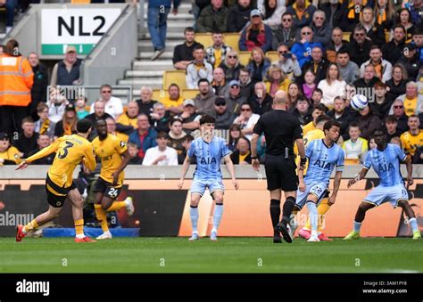 Wolverhampton Wanderers Rayan Ait Nouri Left Scores Their Sides