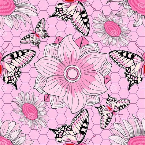 Vector Flower Pattern Wallpaper Isolated Illustration Stock Vector