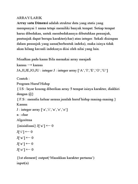 Array Satu Dimensi Pdf