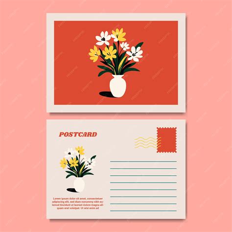 Premium Vector Floral Botanical Postcard Illustration
