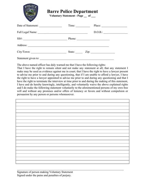 Police Statement Form ≡ Fill Out Printable Pdf Forms Online