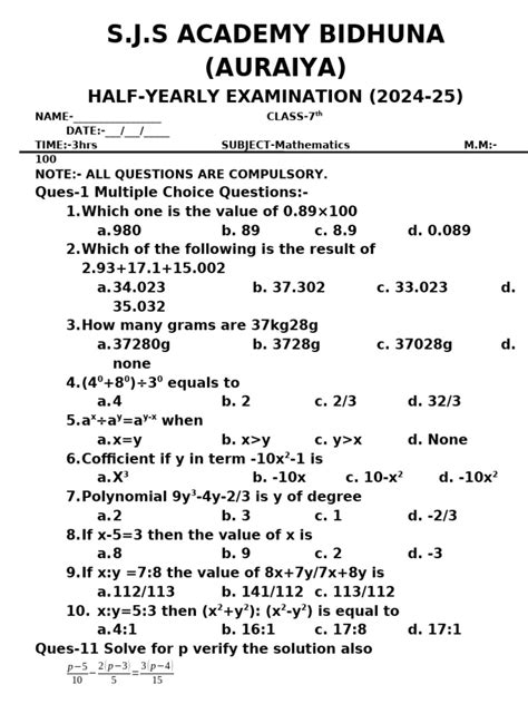 7th Maths Pdf Mathematical Objects Numbers