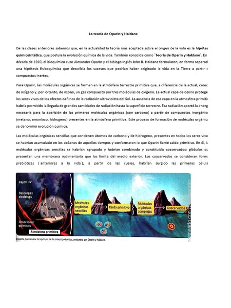 Teoria Oparin Y Haldane Pdf