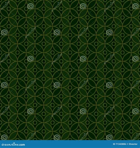 Ramadan Islam Circle Green Symmetry Seamless Pattern Stock Vector