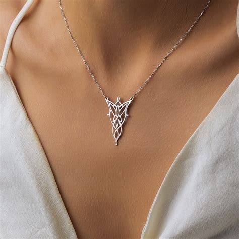 Arwen Evenstar Necklace Silver Elf Lord Of The Rings Etsy Uk