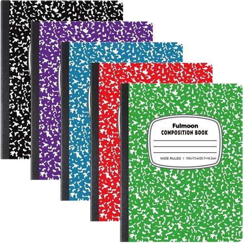 Fulmoon 5 Pcs Composition Notebooks Comp Book 1012 X 72 30 Sheets