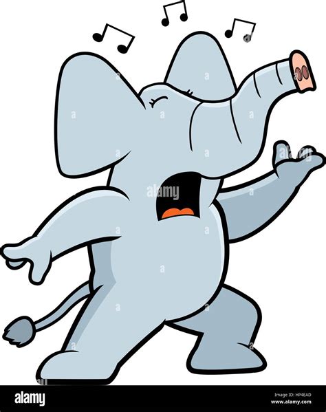 A Cartoon Elephant Standing And Singing A Song Stock Vector Image And Art