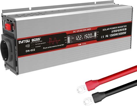 Datouboss 1500w Inverter 12v To 230v Pure Sine Wave Converter Lcd Sreen