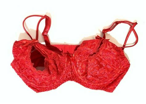 Empire Intimates Open Tip Red Bra Lace Full Figure Push Up Fit 34 B C