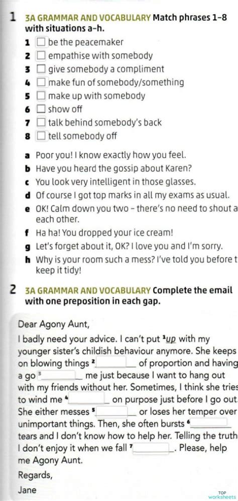 Behaviour Vocabulary Interactive Worksheet Topworksheets