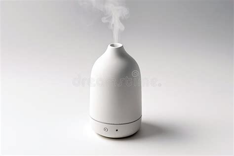 Minimalist Aroma Diffuser Releasing Gentle Steam Isolated On White