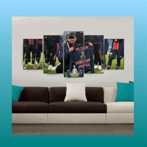 Conjunto De Quadros Decorativos Sala Quarto Quadro Neymar Homenagem Mc