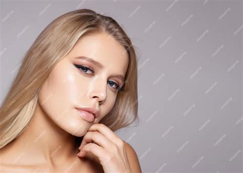 Beautiful Young Blond Woman With Perfect Skin Facial Treatment