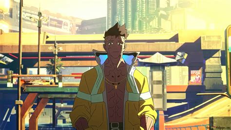 Cyberpunk Edgerunners 애니메이션의 David 아트 4k 배경화면 다운로드