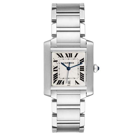 Cartier Tank Francaise Silver Dial Automatic Steel Mens Watch W51002q3
