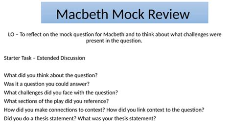Aqa Macbeth Pack Teaching Resources