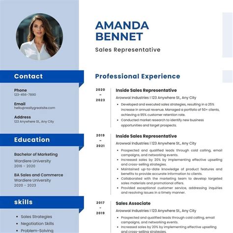 Modern Blue Resume Template 2026 Professional Cv Design Etsy
