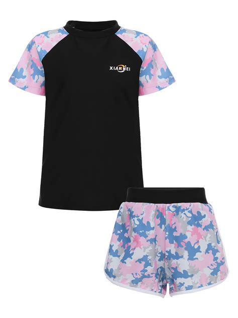 Chictry Two Piece Swimsuit For Girls Tweens Quick Dry Rash Guard