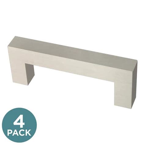 Liberty 4 Pack Modern Square 3 In 76 Mm Modern Cabinet Drawer Pulls In Stainless Steel