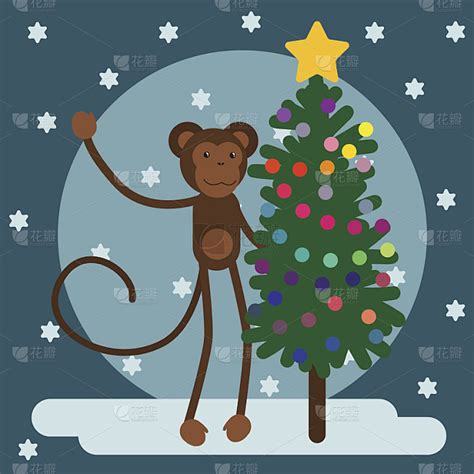 猴年。树上的猴子