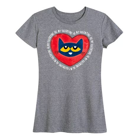 Womens Pete The Cat Be My Valentine Pete Face Graphic Tee