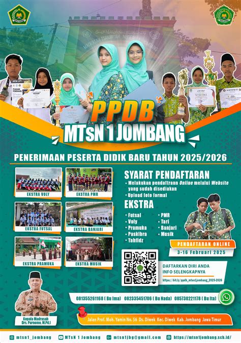 Ppdb Mtsn 1 Jombang Tahun Pelajaran 2025 2026 Mtsn 1 Jombang