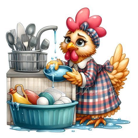 Wash Dishes Clipart Chicken Clip Art 12 Png Chores Clipart Kitchen