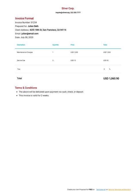 Apple Invoice Template Free Download