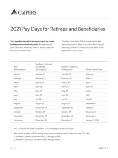 2021 Pay Days For Calpers Retirees And Beneficiaries 2021 Pay Days