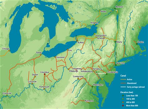 Major Canals Built In The 19th Century American Northeast The Geography Of Transport Systems