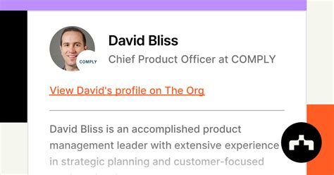 David Bliss Chief Product Officer At Comply The Org