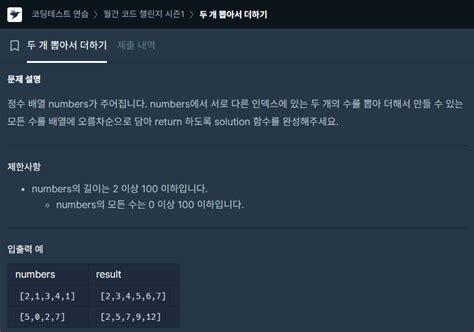 Java프로그래머스 두개 뽑아서 더하기 Java프로그래머스 두개 뽑아서 더하기