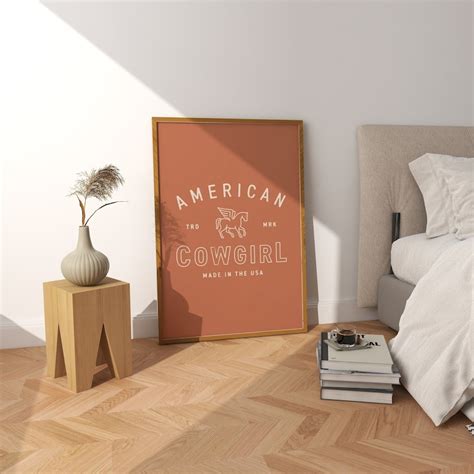 Western American Cowgirl Digital Print Dorm Room Decor Trendy Wall