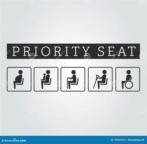 Priority Seating Icons For Sticker Vector Illustration Cartoondealer