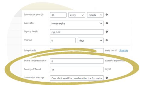 Minimum Subscription Period Wordpress Plugin