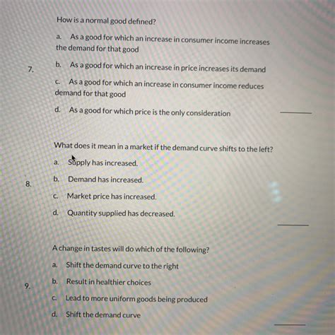 Solved An Inferior Good Is Defined As Which Of The