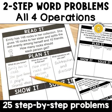 3rd Grade Step Word Problems All Operations Worksheets Math 4 Operations