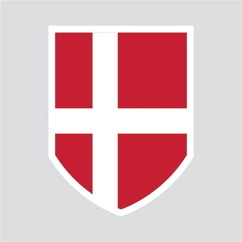 Premium Vector Denmark Flag In Shield Shape Frame