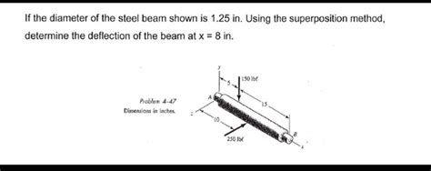 If The Diameter Of The Steel Beam Shown Is 125 In Using The