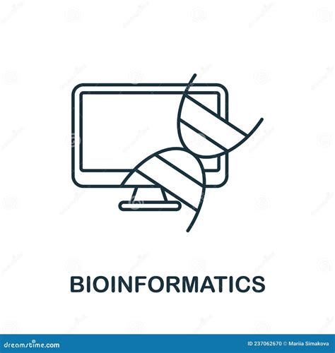 Bioinformatics Infographics Linear Icons Collection Royalty Free Stock