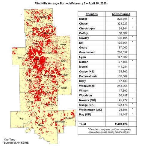updated burned area map ks flint hills smoke management