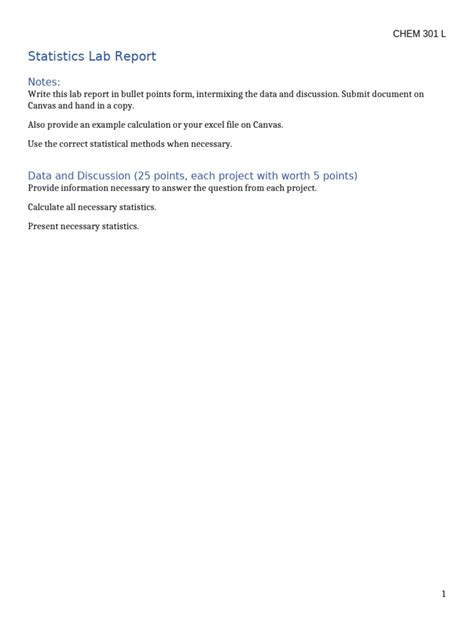 Statistics Lab Report Pdf