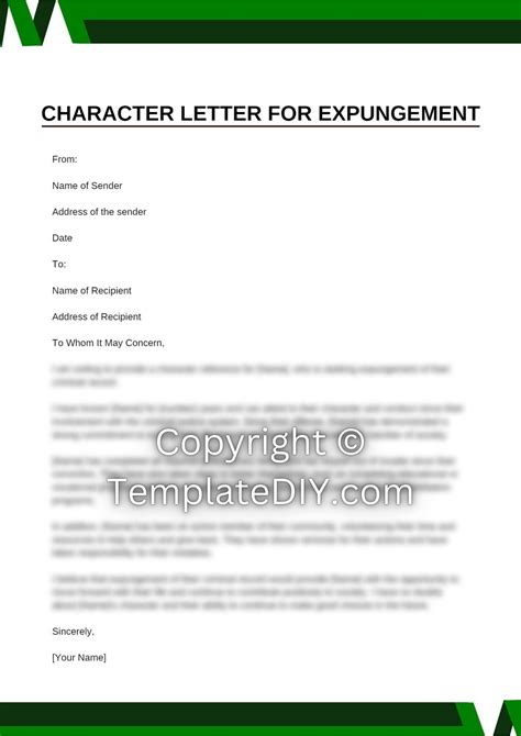Character Letter For Expungement Template Download Now