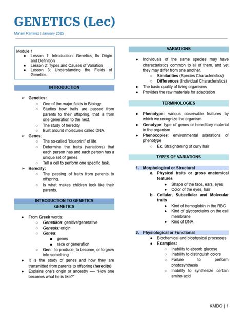 Genetics Lec Pdf Genetics Heredity