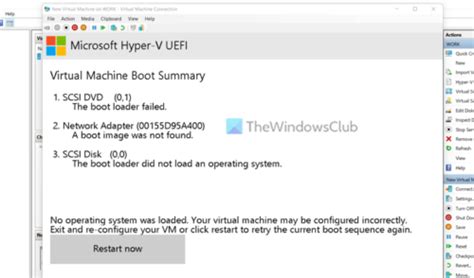 Fix No Operating System Was Loaded Error In Hyper V