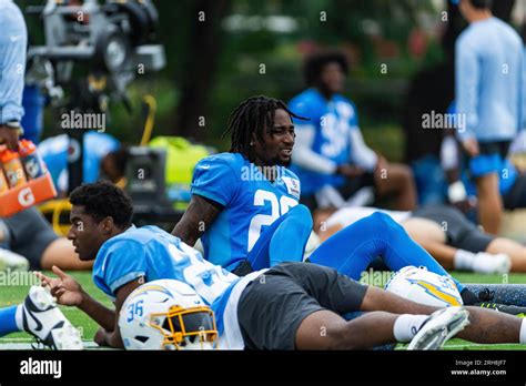 Los Angeles Chargers Corner Back Asante Samuel Jr Stretches During